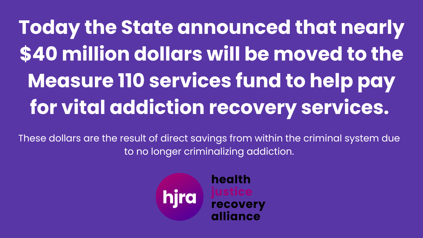State announces criminal system savings to fund substance use treatment ...